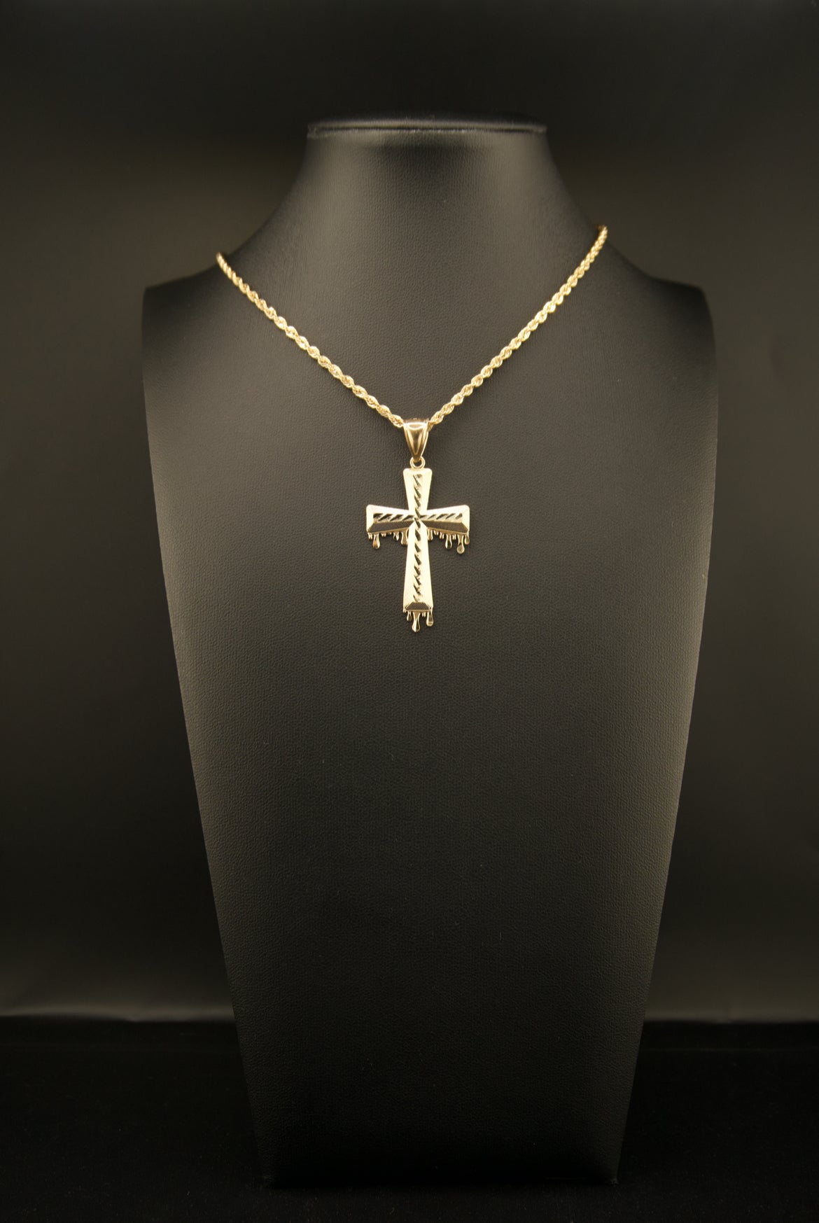 10k Gold Drip Cross
